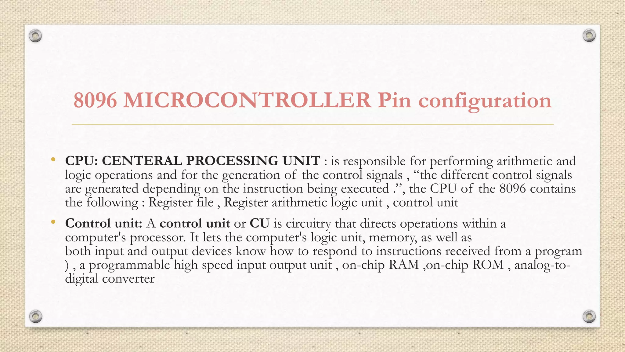 Microcontroller 8096 | PPTX