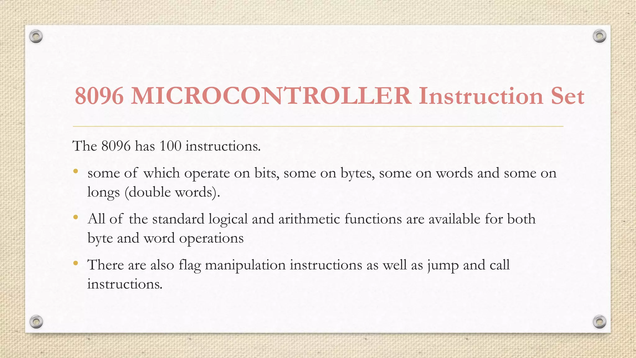 Microcontroller 8096 | PPTX