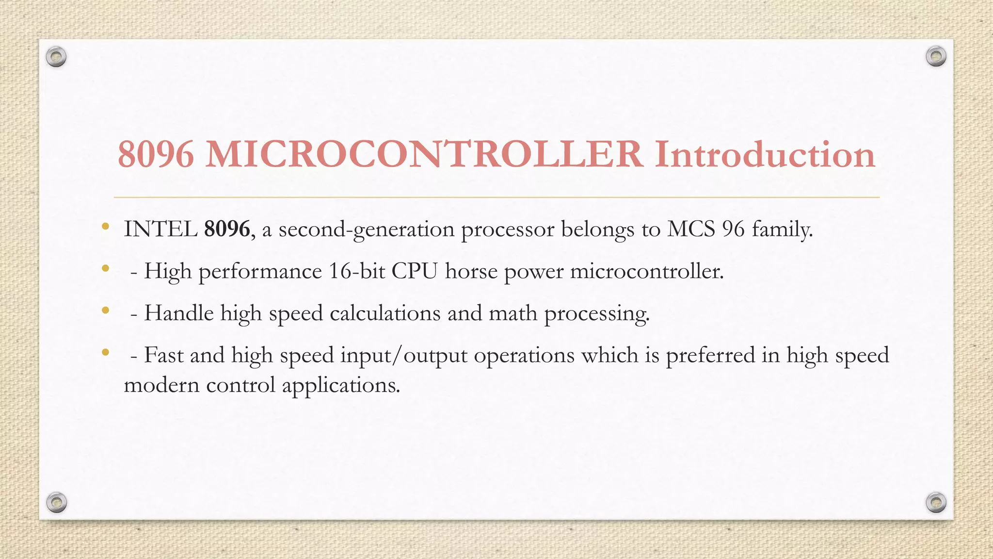 Microcontroller 8096 | PPTX
