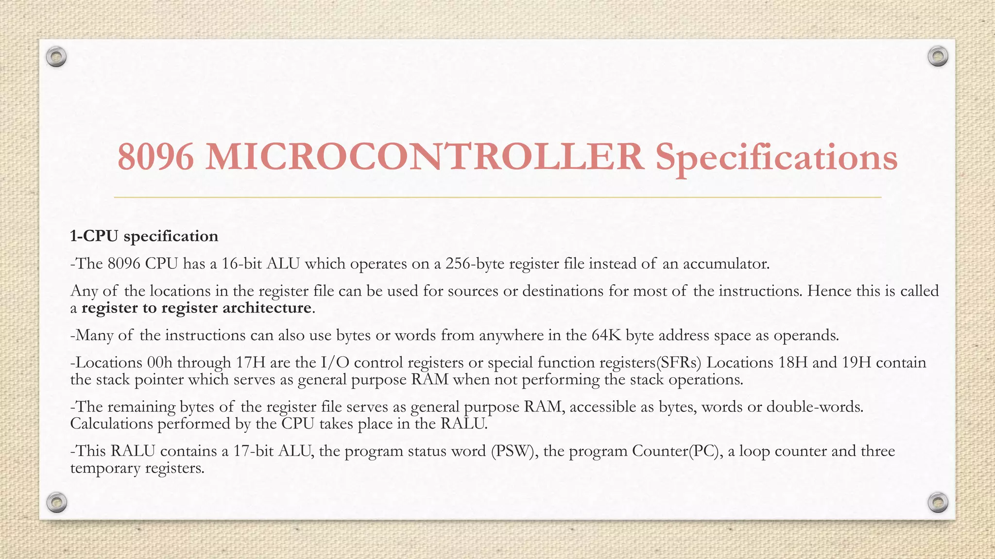 Microcontroller 8096 | PPTX