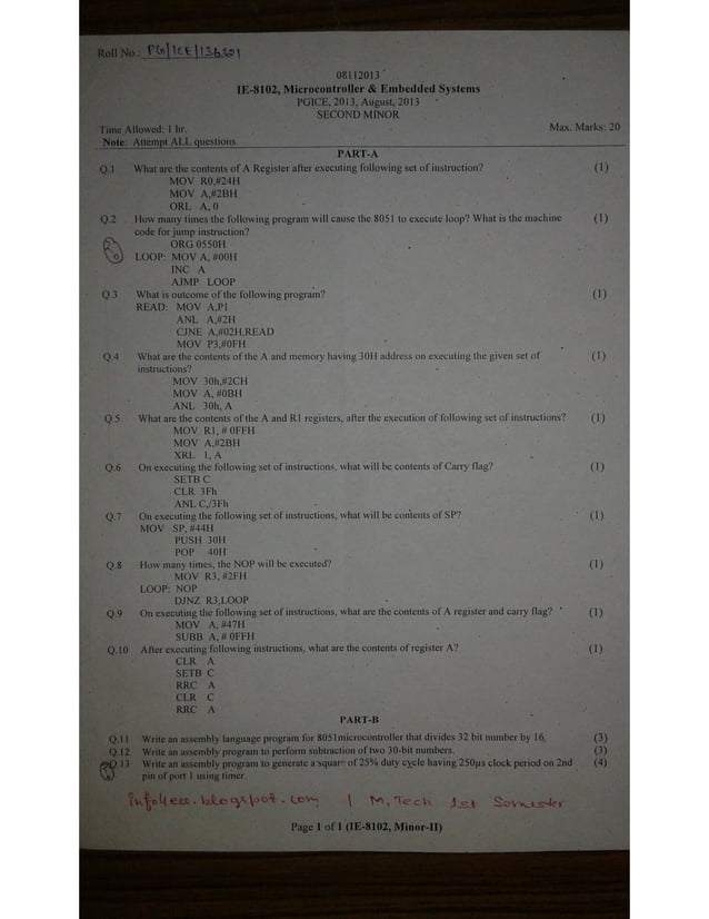 Microcontroller and Embedded System JAN 2014 | PDF