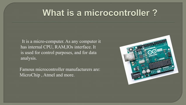 Microcontroller arduino uno board | PPTX | Computer Peripherals | Computing