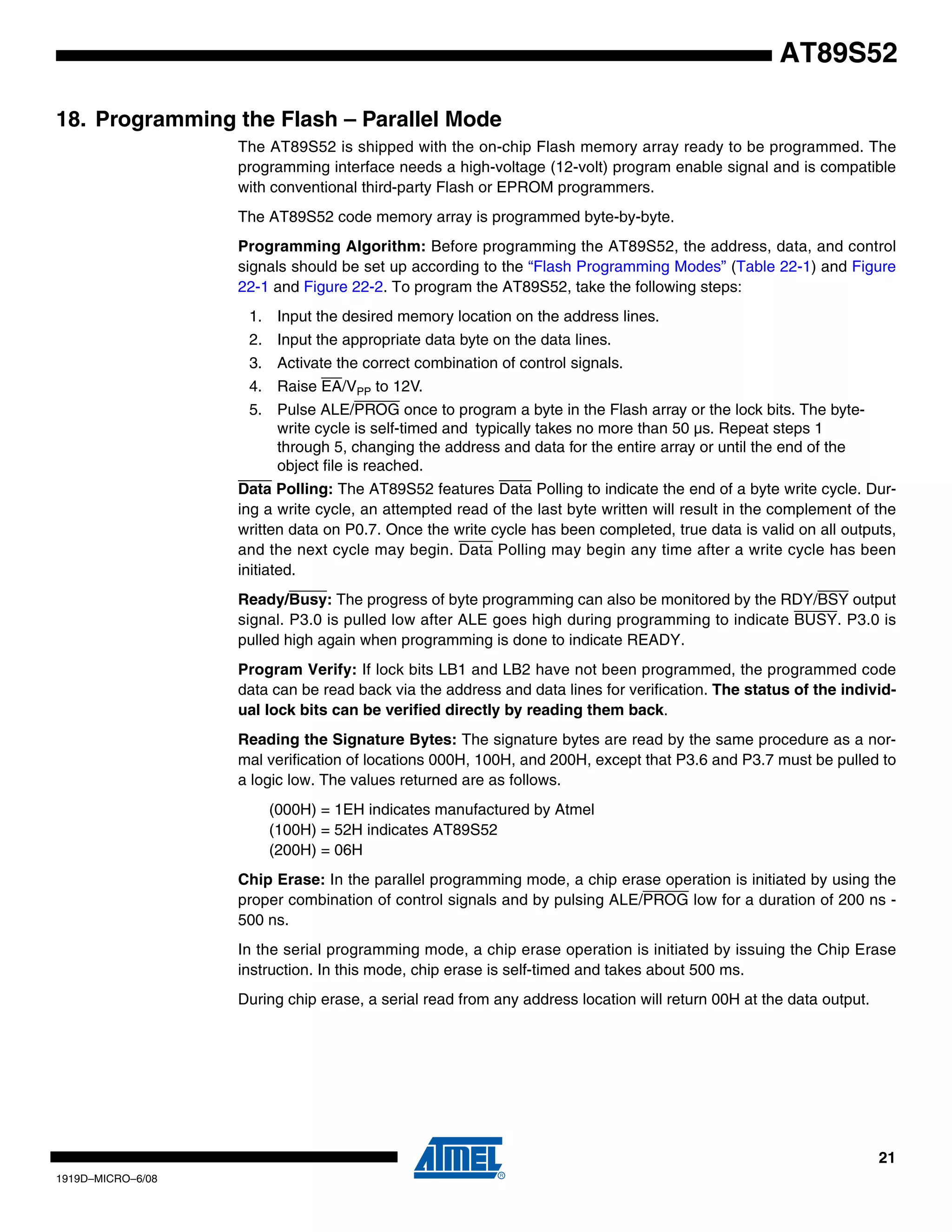 Microcontroller at89 s52 datasheet | PDF