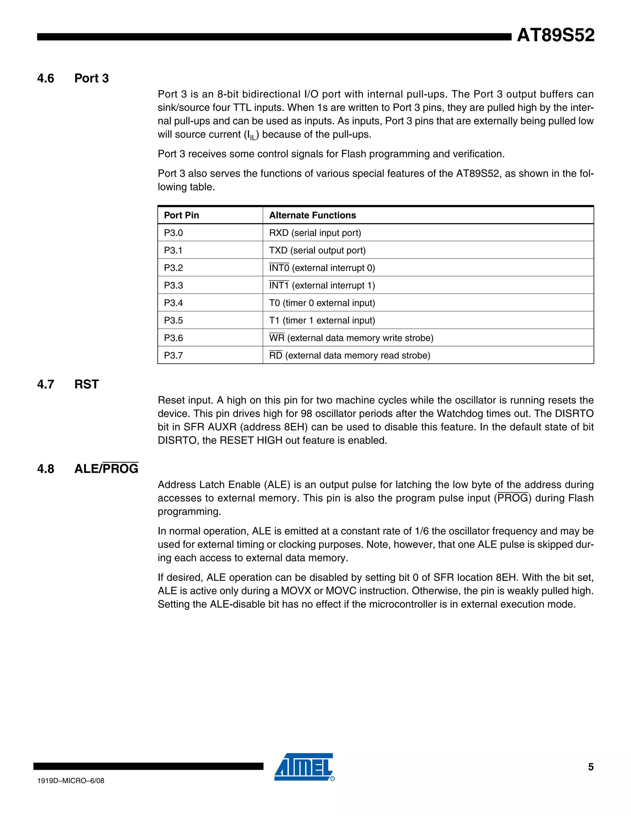 Microcontroller at89 s52 datasheet | PDF