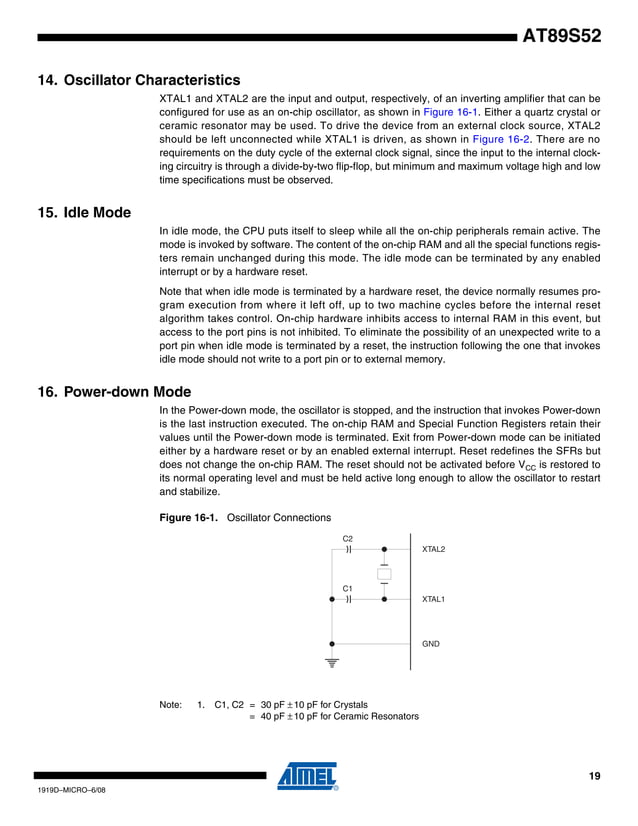 Microcontroller at89 s52 datasheet | PDF