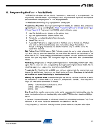 Microcontroller at89 s52 datasheet | PDF