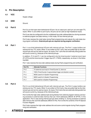 Microcontroller at89 s52 datasheet | PDF