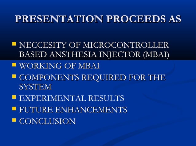 Microcontroller based anesthesia inject | PPT | First Aid | Injuries