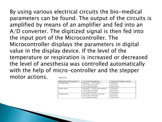 Microcontroller Based Anesthesia Injector.pptx | Computing | Technology & Computing