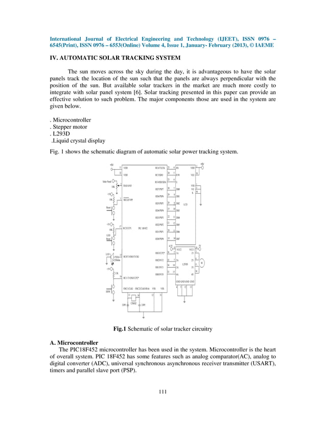 Microcontroller based automatic solar power tracking system | PDF