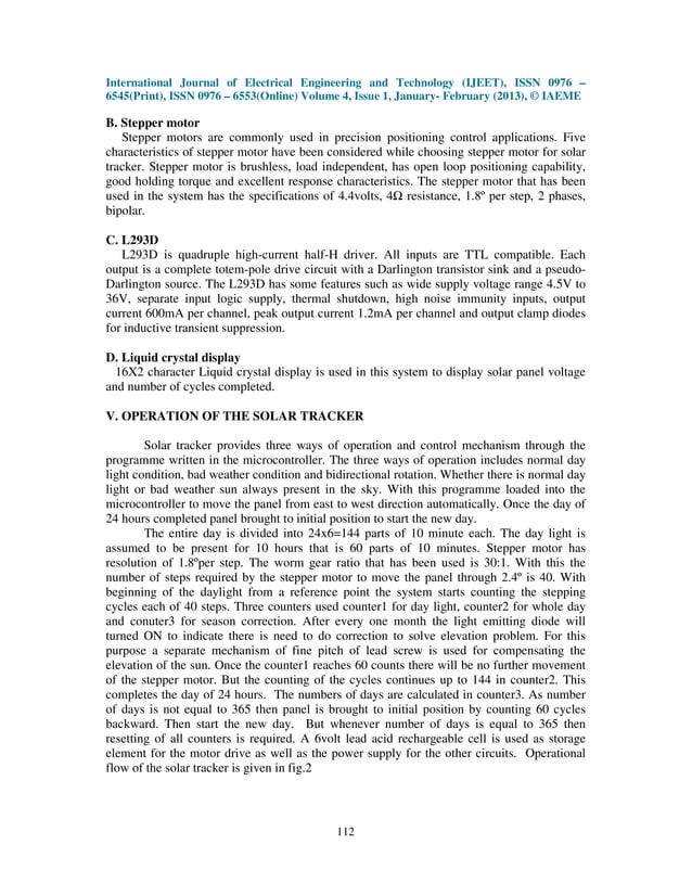 Microcontroller based automatic solar power tracking system | PDF