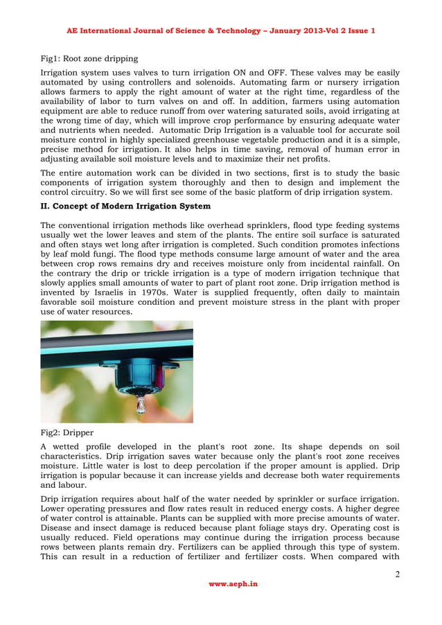 Microcontroller based automation of drip irrigation system | PDF