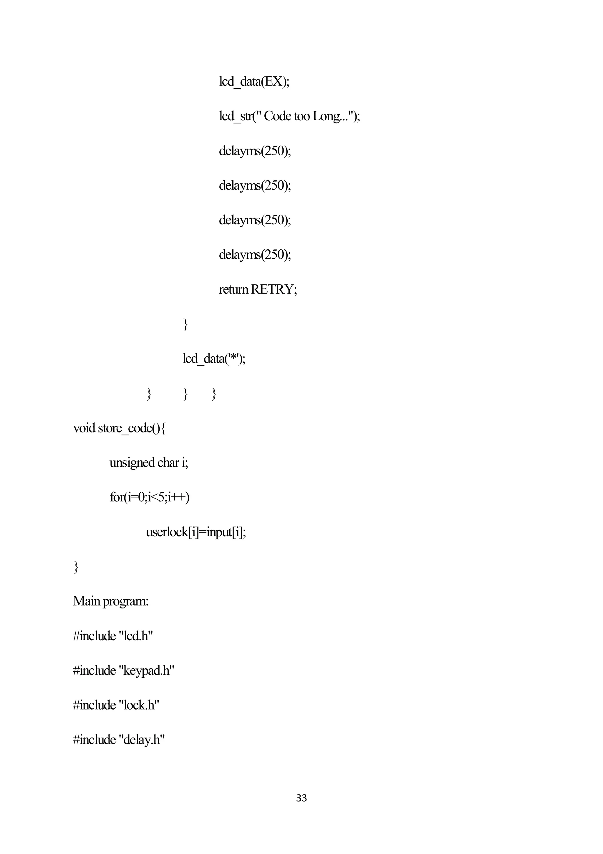 Microcontroller based digital code lock report 2 | PDF