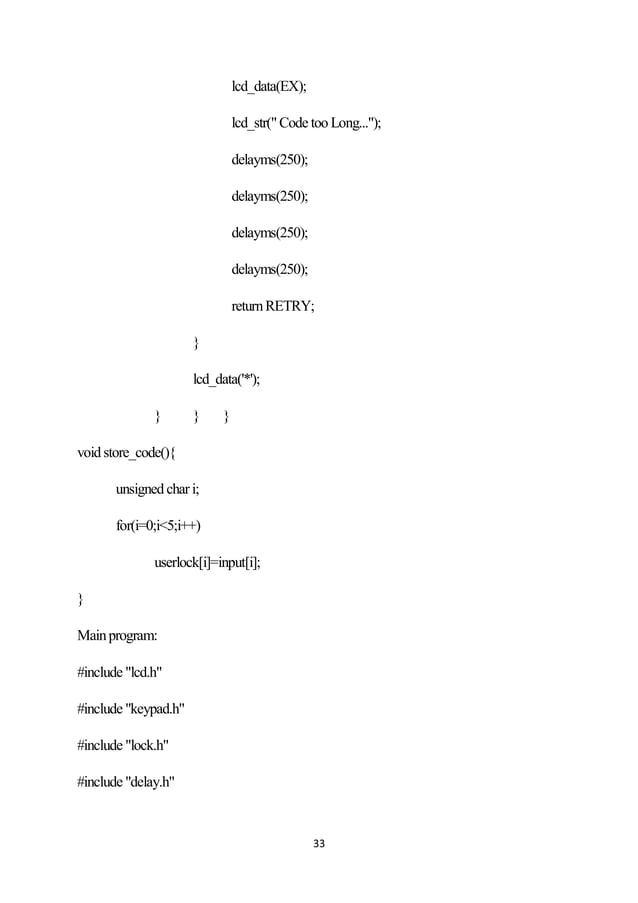 Microcontroller based digital code lock report 2 | PDF
