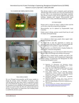 Microcontroller based elevator system | PDF