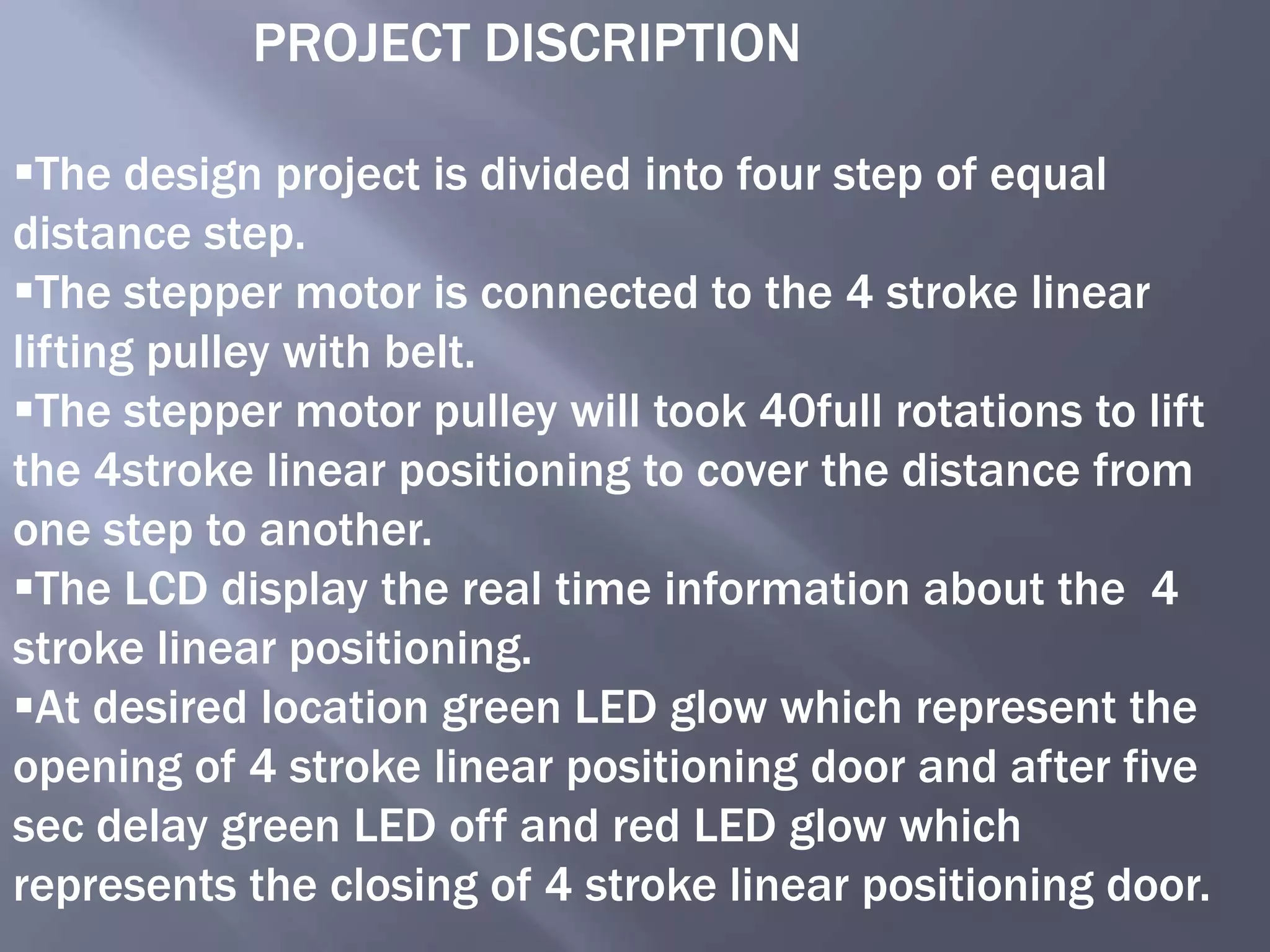 Microcontroller based four step linear stroke positioning system | PPTX | Computer Peripherals ...