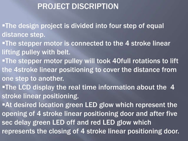 Microcontroller based four step linear stroke positioning system | PPTX | Computer Peripherals ...