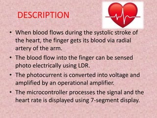 Microcontroller based heart rate meter | PPTX