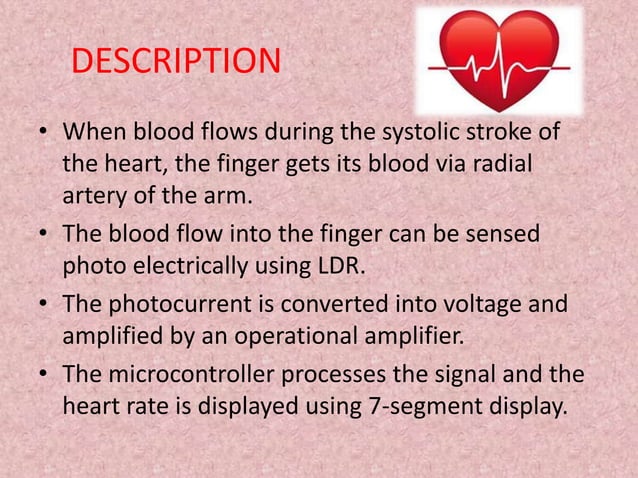 Microcontroller based heart rate meter | PPTX