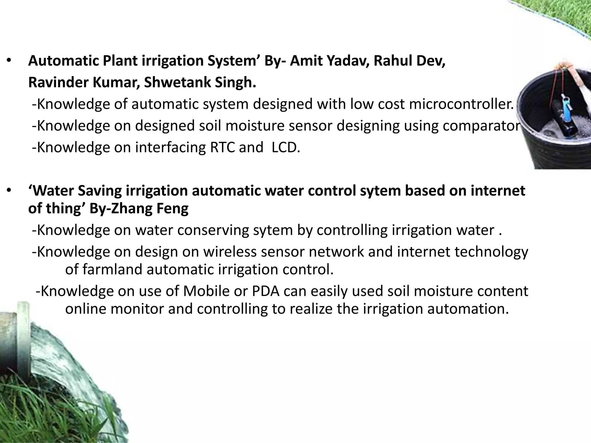 Microcontroller based irrigation | PPTX