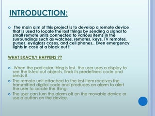 Microcontroller based remote locator | PPTX