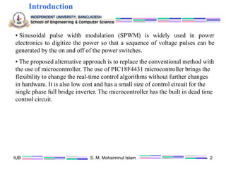 Microcontroller based sinusoidal pwm inverter for photovoltaic application | PPTX