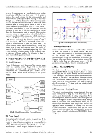 Microcontroller based smart home with security using gsm technology | PDF