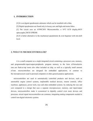 Microcontroller based speedo meter cum odometer | PDF