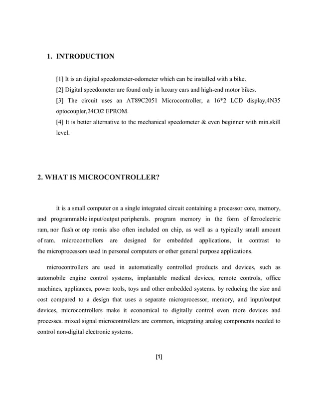 Microcontroller based speedo meter cum odometer | PDF | Consumer Electronics | Technology ...