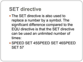 Microcontroller directives | PPTX