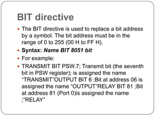 Microcontroller directives | PPTX