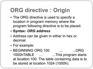Microcontroller directives | PPTX