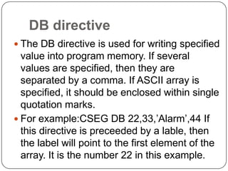 Microcontroller directives | PPTX