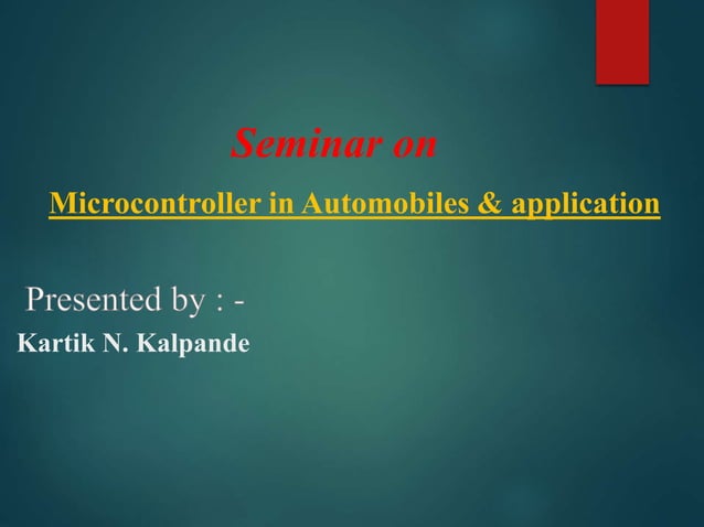 Microcontroller In Automobile And Applications Pptx Microcar Auto Body Styles