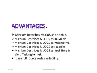 RTOS MICRO CONTROLLER OPERATING SYSTEM-2 | PPT