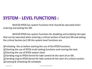 RTOS MICRO CONTROLLER OPERATING SYSTEM-2 | PPT
