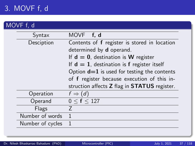 Microcontroller pic 16f877 addressing modes instructions and ...