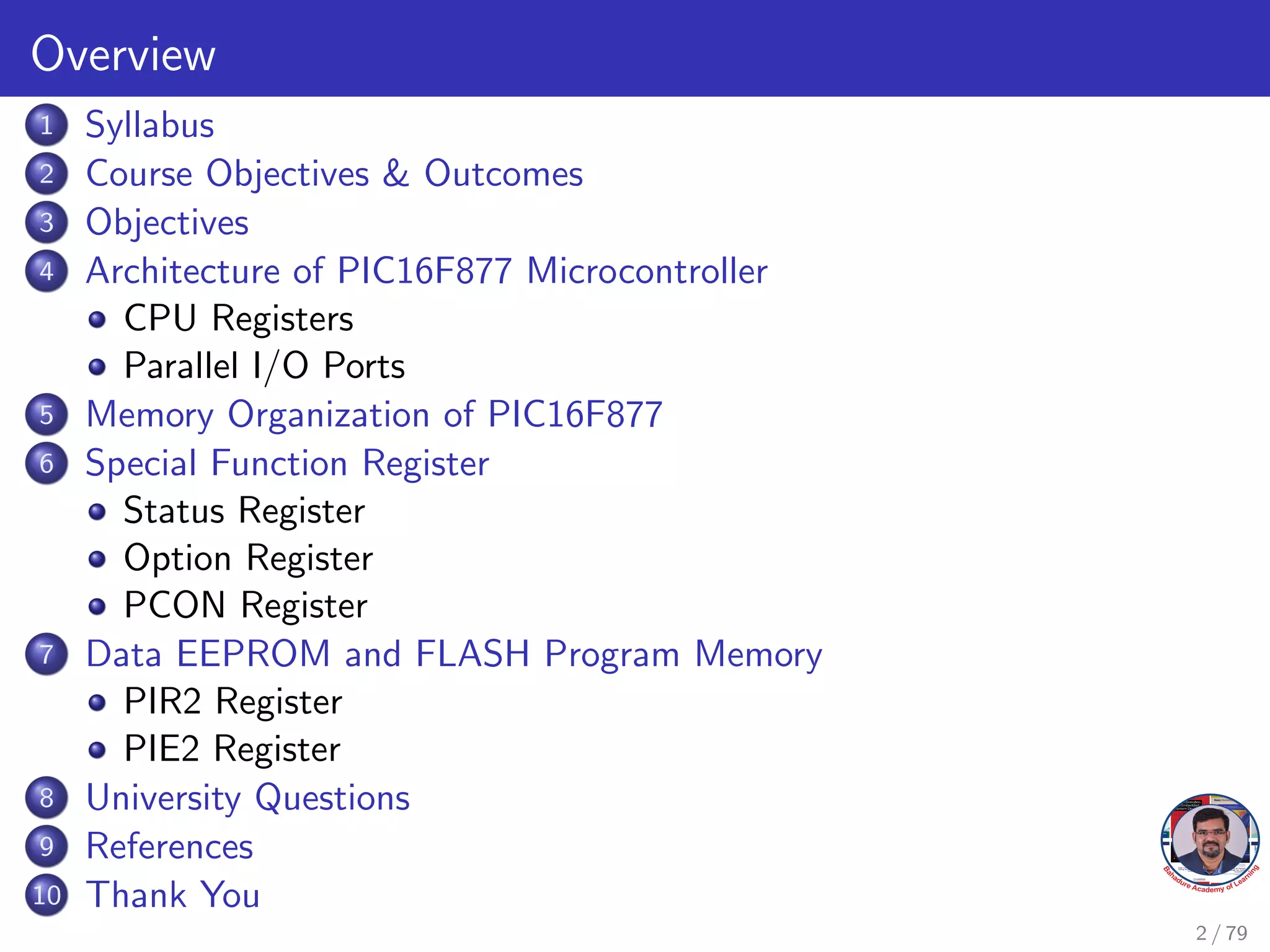Microcontroller pic 16 f877 registers memory ports | PDF