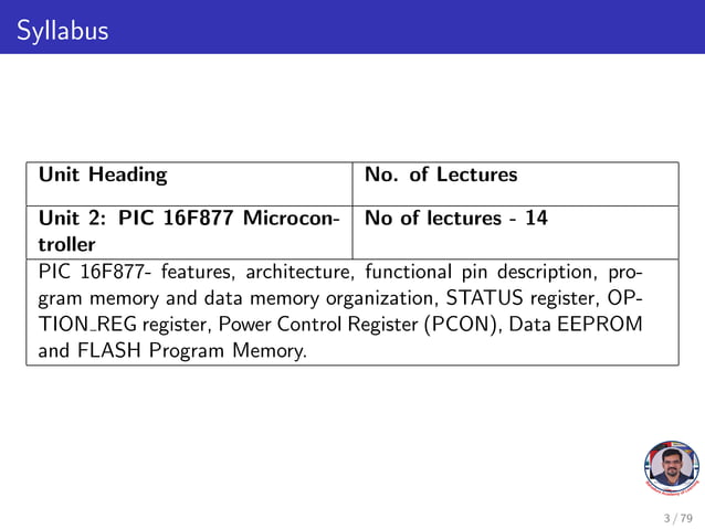 Microcontroller pic 16 f877 registers memory ports | PDF