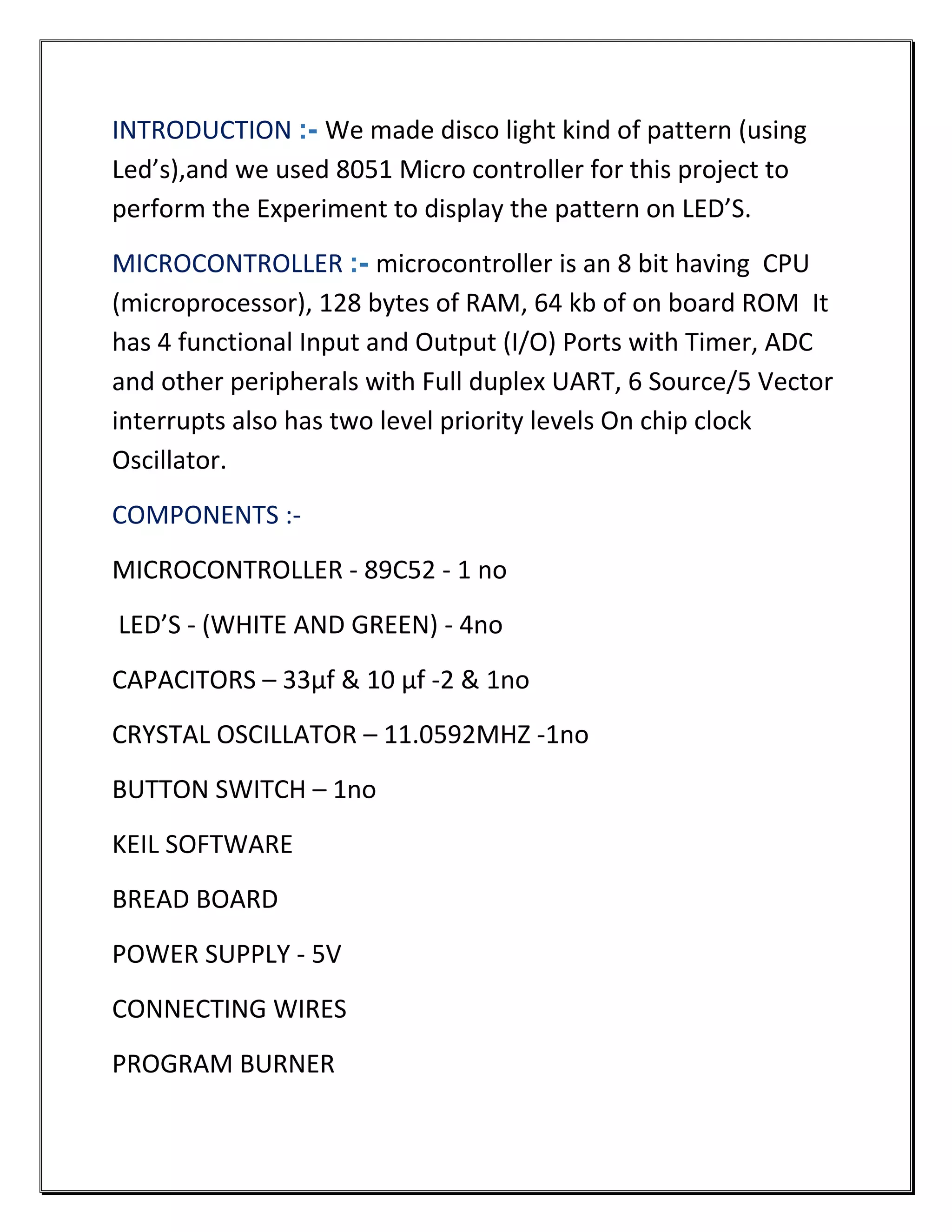 Microcontroller project | PDF