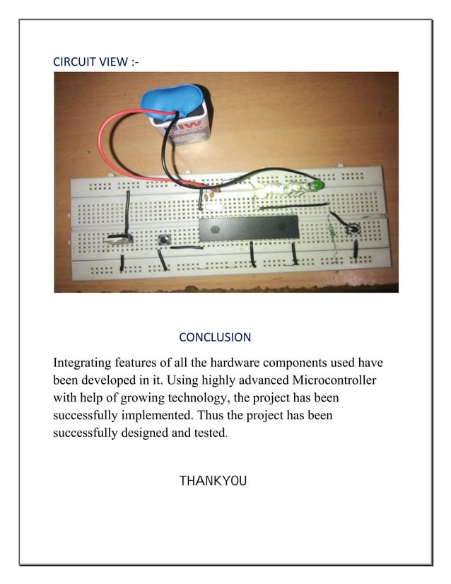 Microcontroller Project Pdf