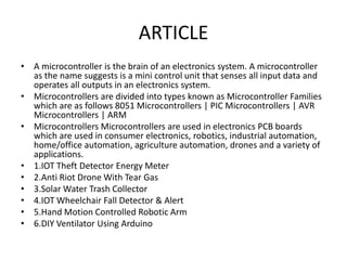 Microcontroller projects | PDF