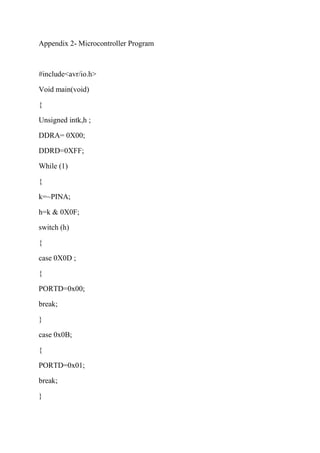 Microcontroller remote controlling project | DOCX