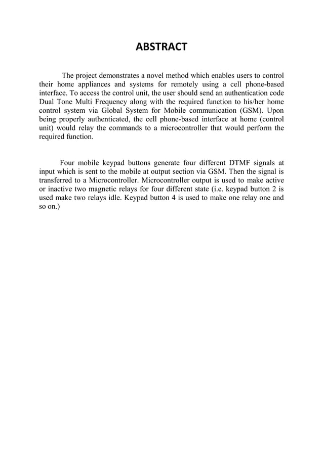 Microcontroller remote controlling project | DOCX