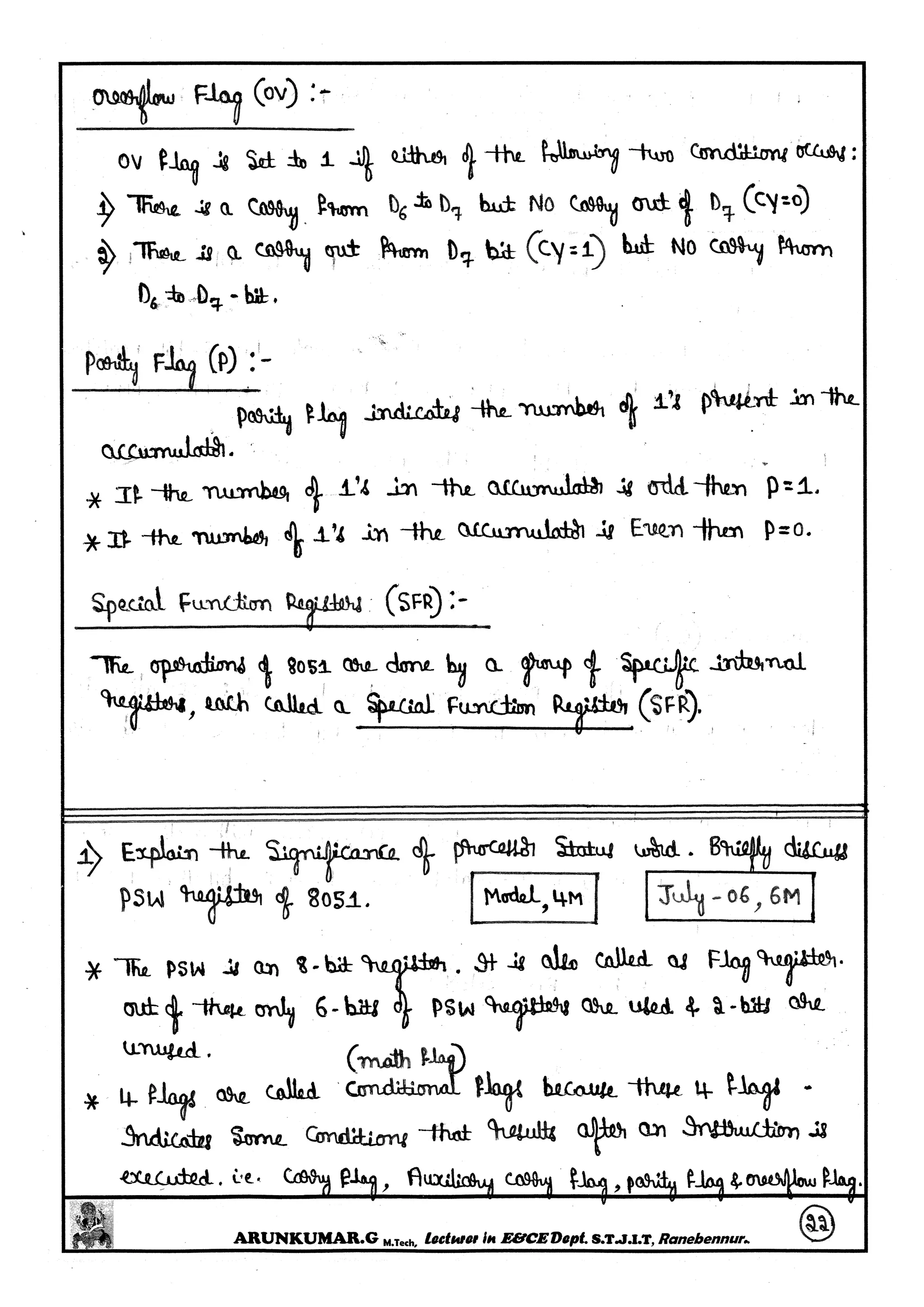Microcontrollers(8051) Notes written by Arun Kumar G, Associate ...