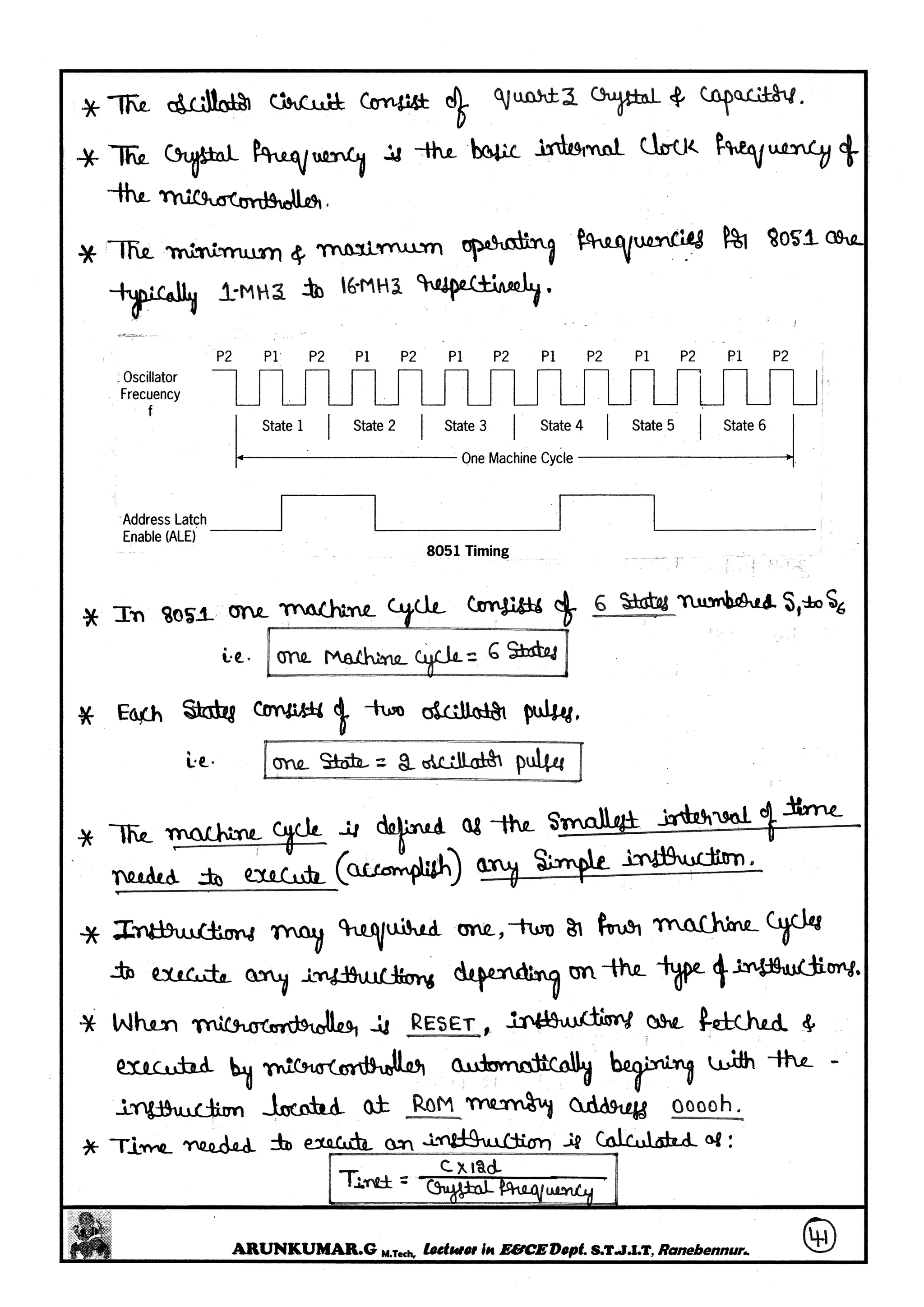Microcontrollers(8051) Notes written by Arun Kumar G, Associate ...