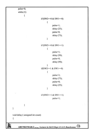 Microcontrollers(8051) Notes written by Arun Kumar G, Associate ...