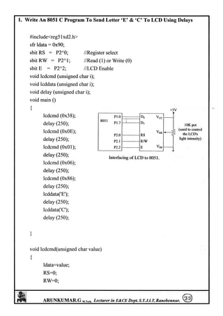 Microcontrollers(8051) Notes written by Arun Kumar G, Associate ...