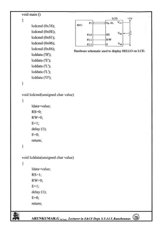 Microcontrollers(8051) Notes written by Arun Kumar G, Associate ...