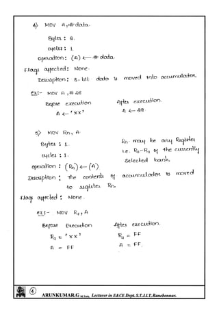 Microcontrollers(8051) Notes written by Arun Kumar G, Associate ...